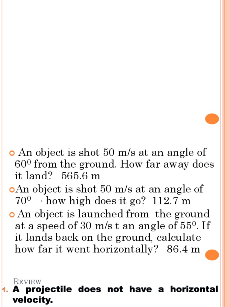 Physics Projectile Motion Quiz | PDF | Classical Mechanics | Physics