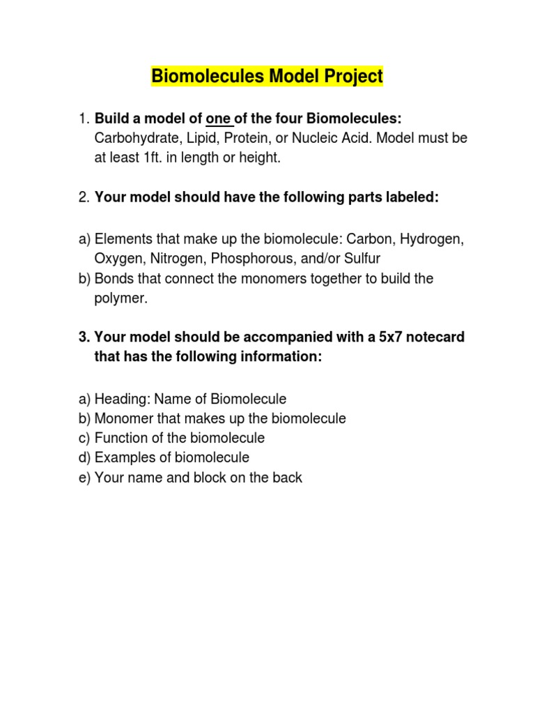 Biomolecules Model Project | PDF