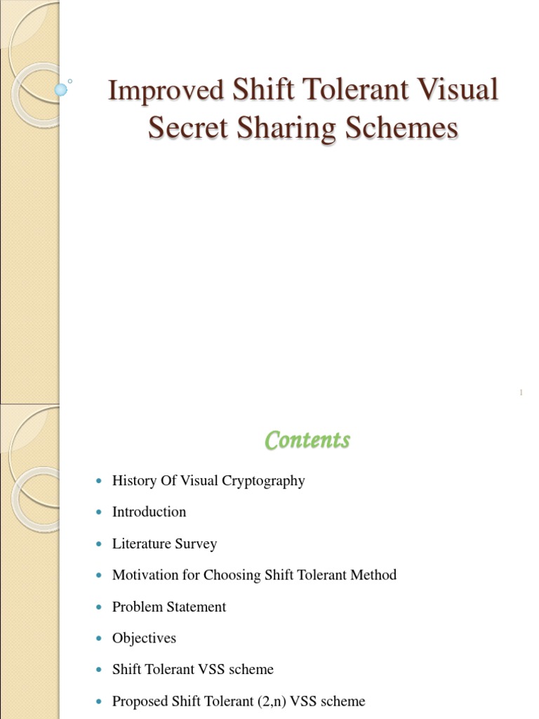 Improved: Shift Tolerant Visual Secret Sharing Schemes | PDF | Areas Of Computer Science ...