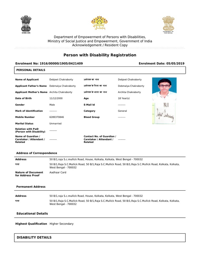 UDID | PDF | Disability | Identity Document