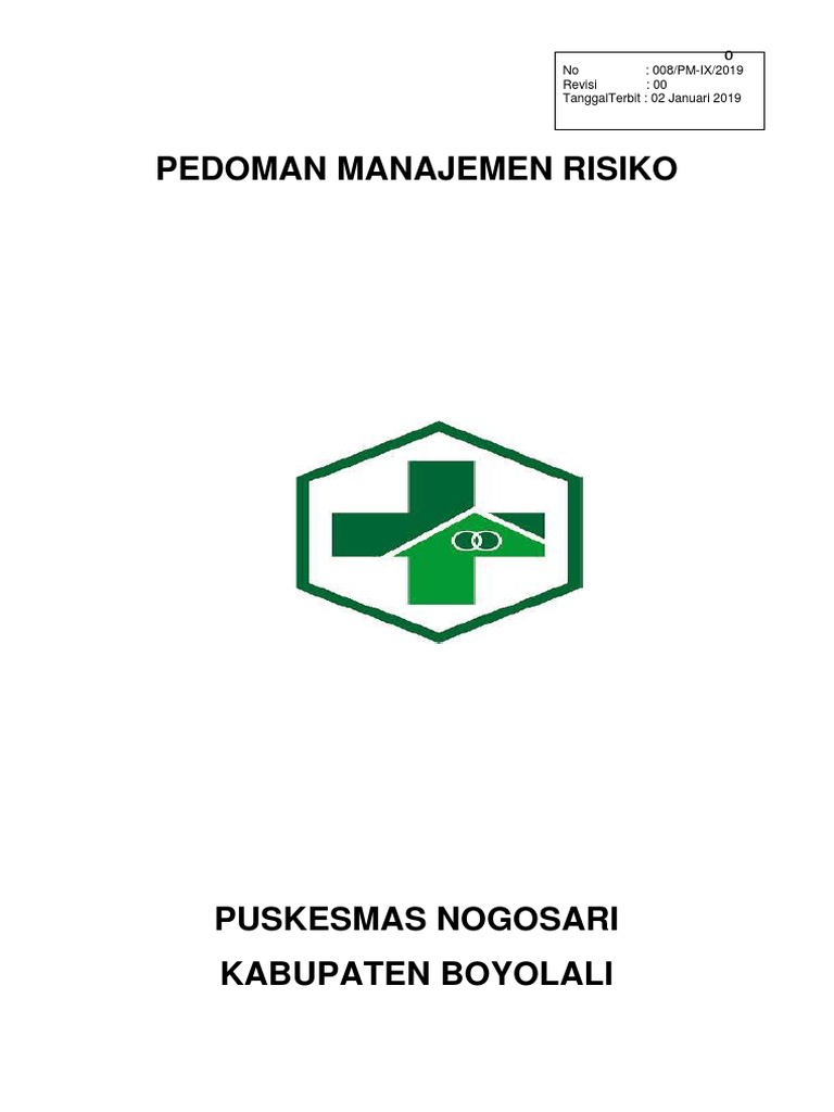 Panduan Manajemen Risiko Puskesmas Nogosari BLM Fix | PDF