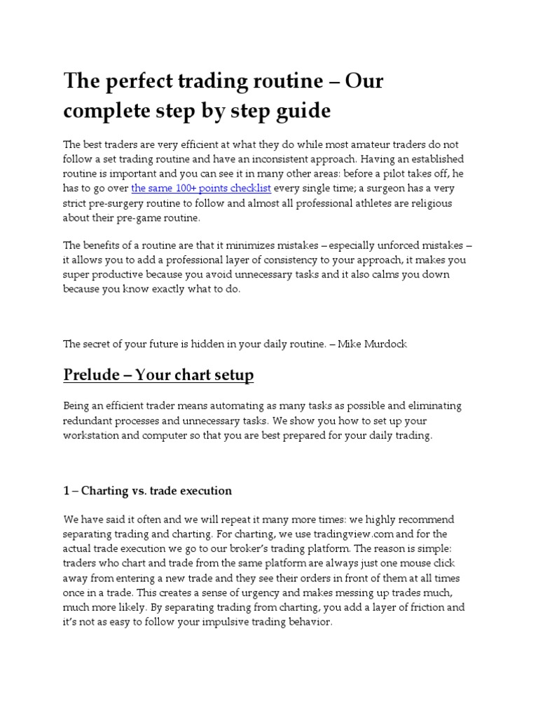 The Perfect Trading Routine | PDF | Foreign Exchange Market | Commodity