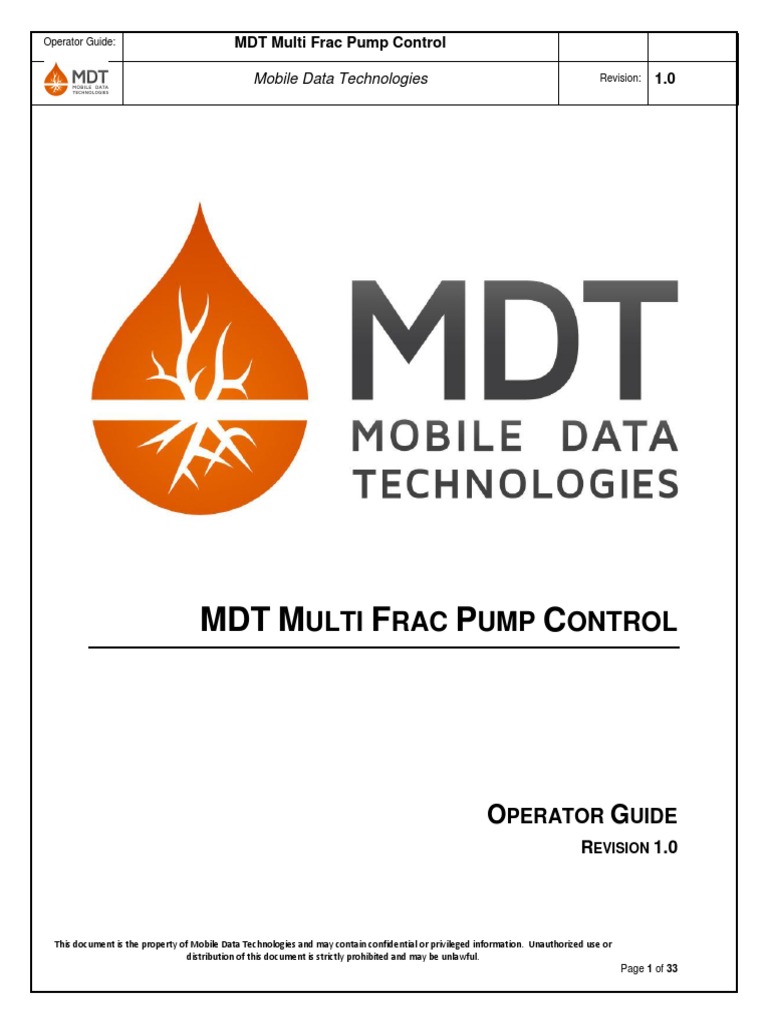 MDT Multi Frac Pump Control Guide | PDF | Transmission (Mechanics) | Switch