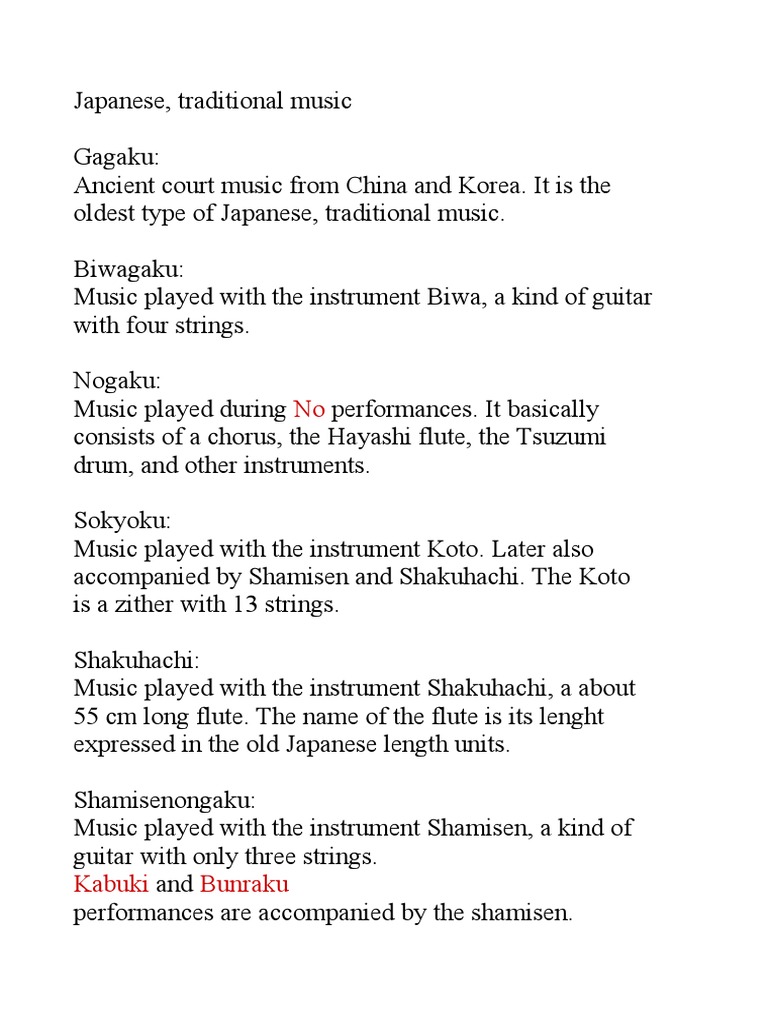 Japanese, Traditional Music | PDF | Sound | Musical Instruments