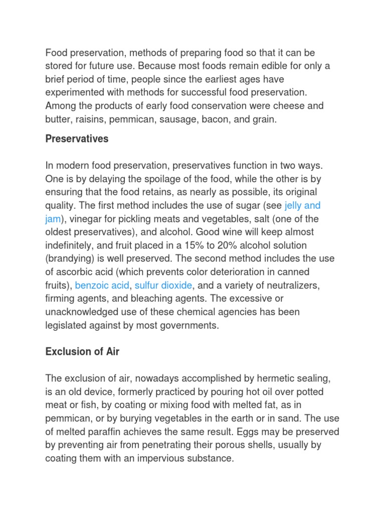 Food Preservation | PDF | Food Preservation | Food Science