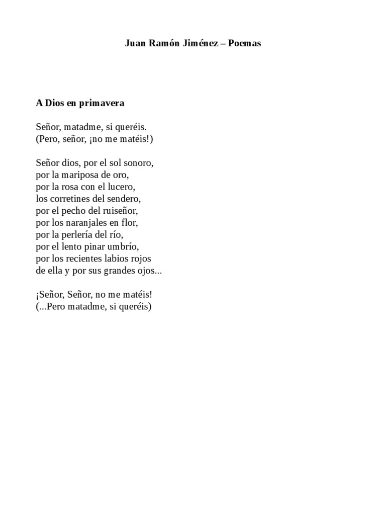 Juan Ramón Jiménez - Varios Poemas | PDF