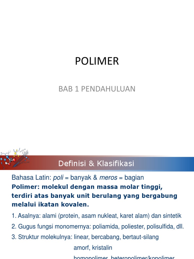 Bab 1 Polimer Pendahuluan | PDF