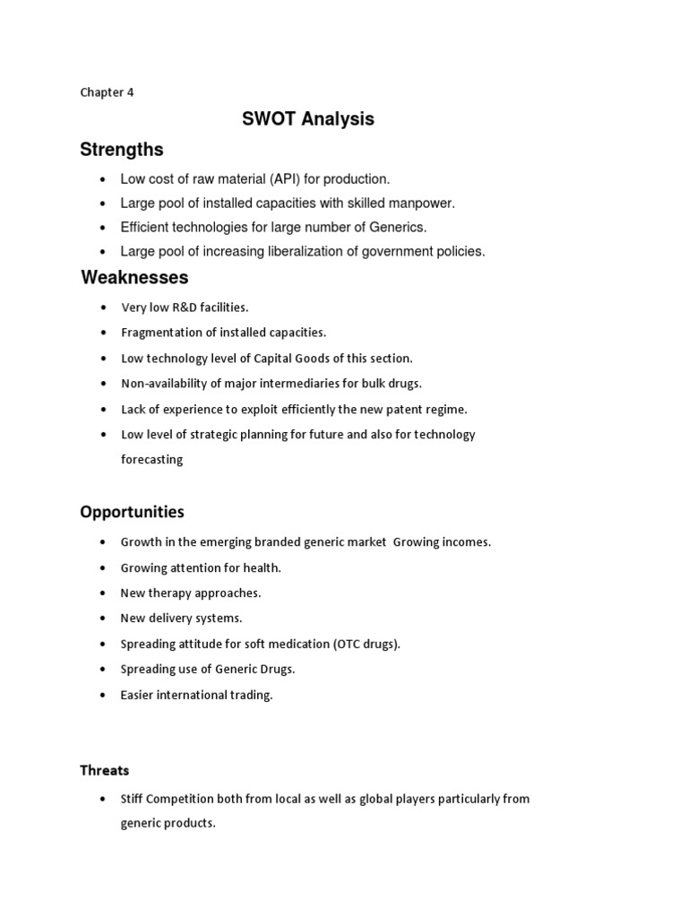 SWOT Analysis Strengths: Threats | PDF