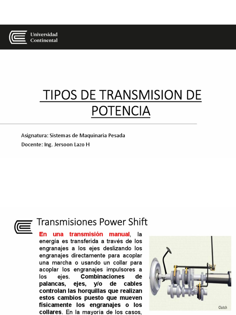 S9 - Tipos de Transmisión de Potencia | PDF | Engranaje | Transmisión ...