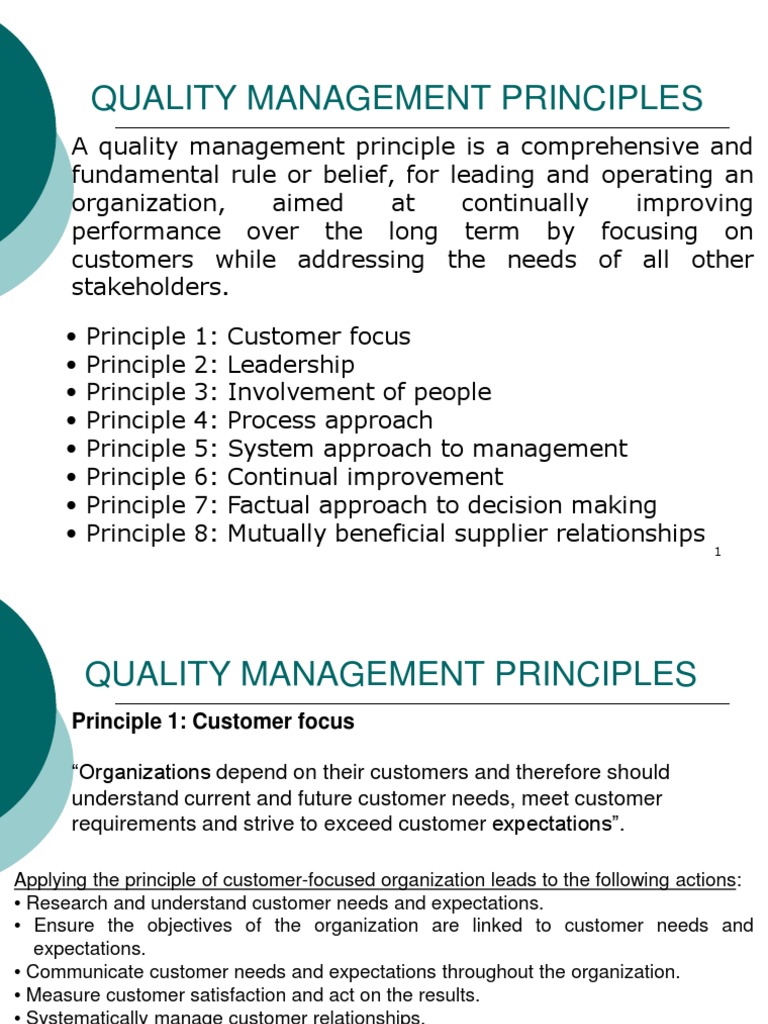 Key Principles of Quality Management | PDF | Quality Management ...