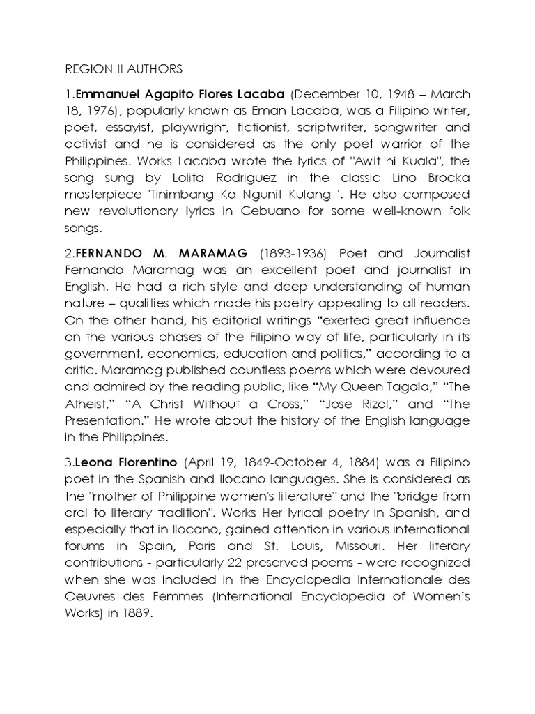 Region II Authors | Poetry