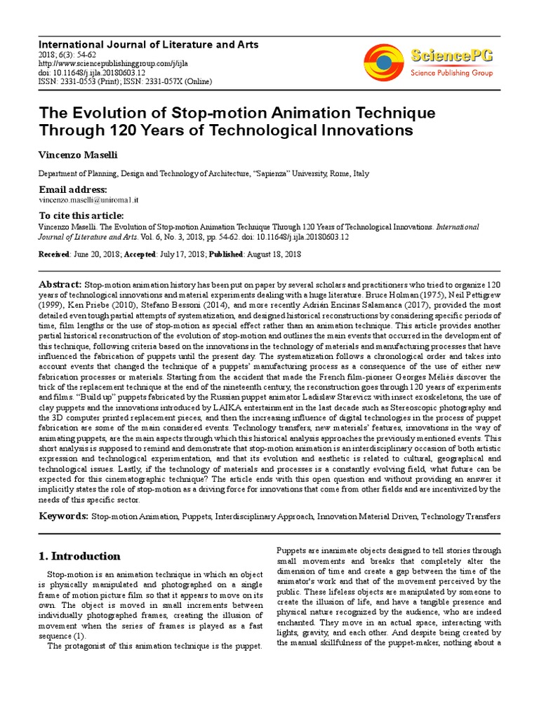 The Evolution of Stop-Motion Animation Technique Through 120 Years of ...