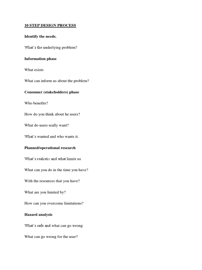 10 Step Design Process | PDF