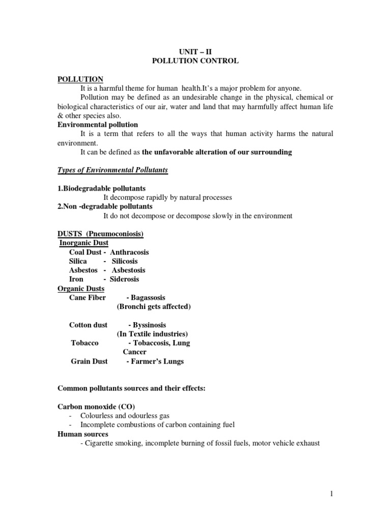 EVS - Unit 3 - Environmental Pollution | PDF | Sewage Treatment | Emergency Management