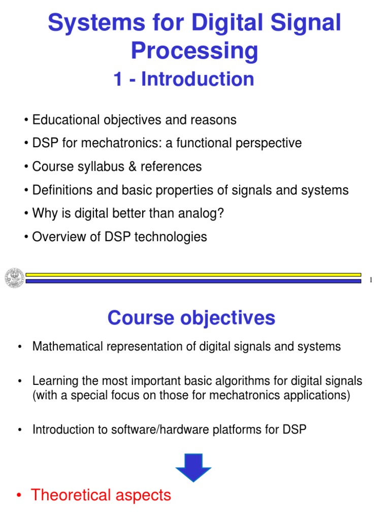Systems For Digital Signal Processing: 1 - Introduction | Download Free ...