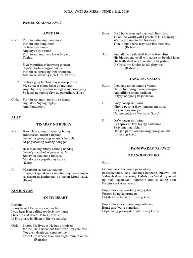 Awit Sa Misa | PDF