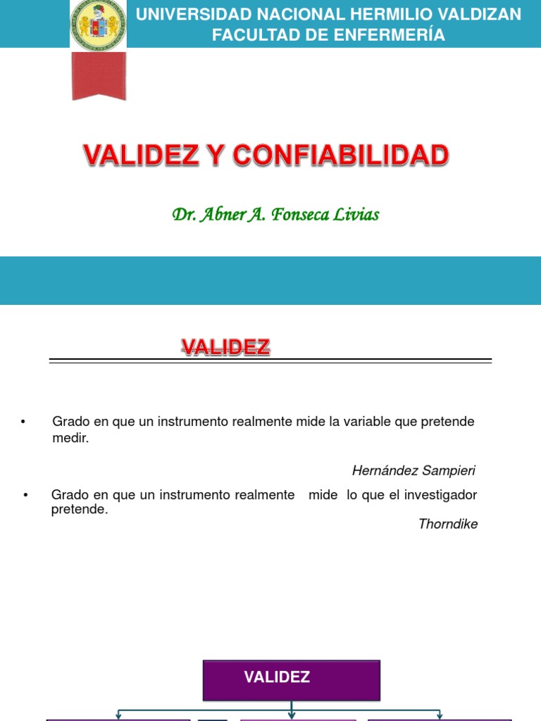 2 Validación y Confiabilidad | PDF | Validez (Estadísticas) | Medición