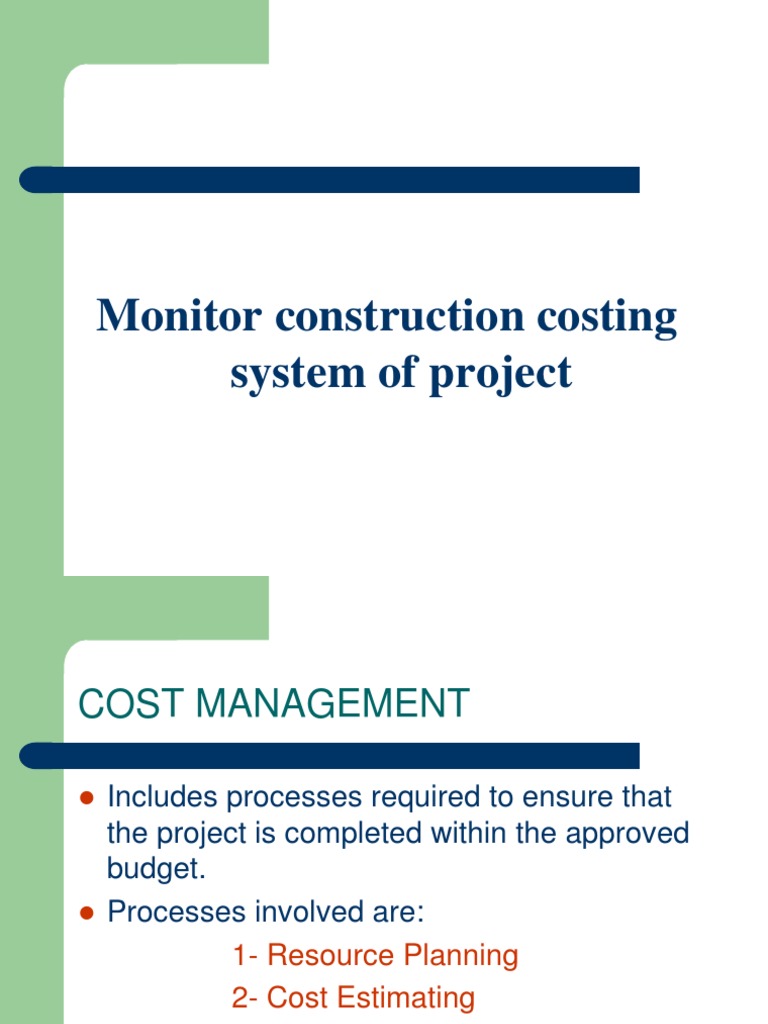 Manage Construction Costing System of Projects | PDF | Cost Accounting ...