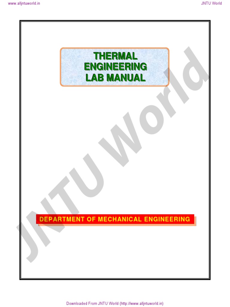 THERMAL ENGINEERING LAB Manual PDF | PDF | Diesel Engine | Engines