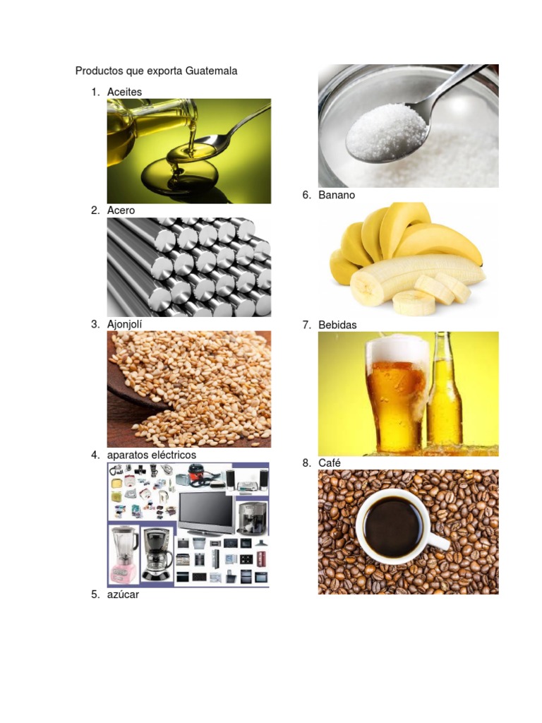 Productos Que Exporta Guatemala | PDF | Guatemala | Naturaleza