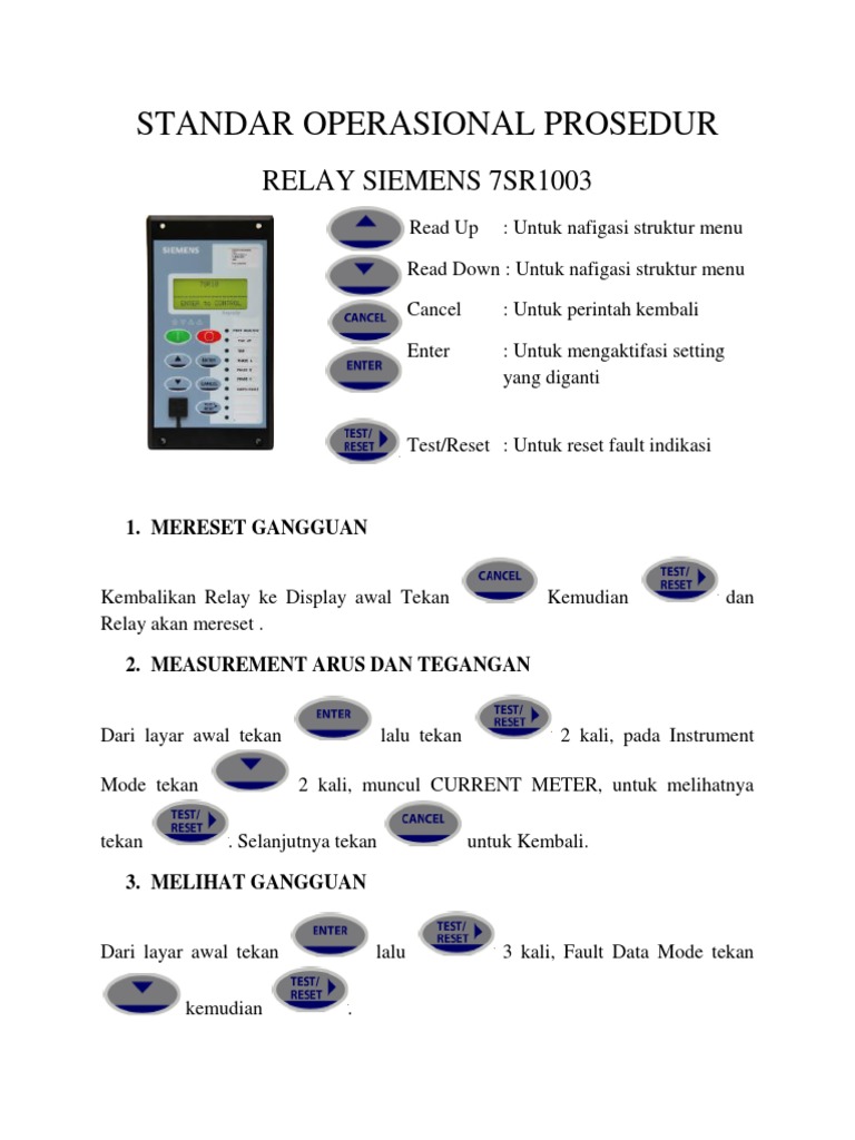 MENGENAL FUNGSI DAN PENGGUNAAN RELAY SIEMENS 7SR1003 | PDF