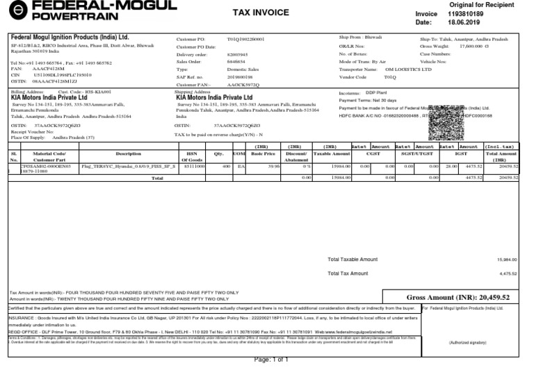 Kia - Barcode Trial | PDF | Receipt | Insurance