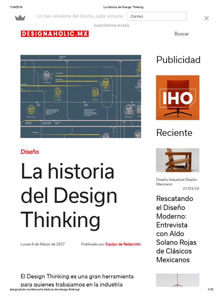 La Historia Del Design Thinking | PDF | Diseño | Sicología