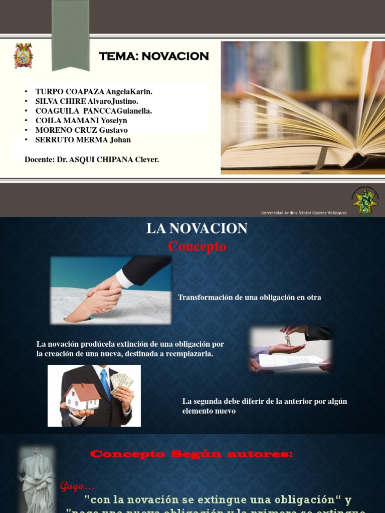 Concepto y Tipos de Novación Civil | PDF | Conceptos legales | Justicia