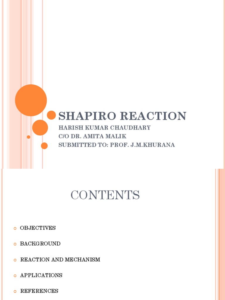 Shapiro Reaction and Bamford | Download Free PDF | Organic Reactions ...