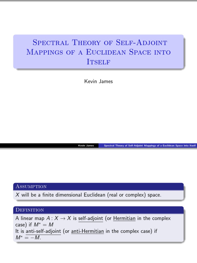 Spectral Theory of Self-Adjoint Mappings of A Euclidean Space Into Itself | PDF | Eigenvalues ...