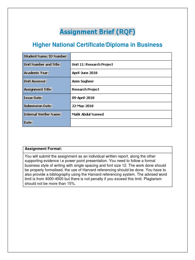 Research Project Assignment Brief | PDF | Data Analysis | Scientific Method