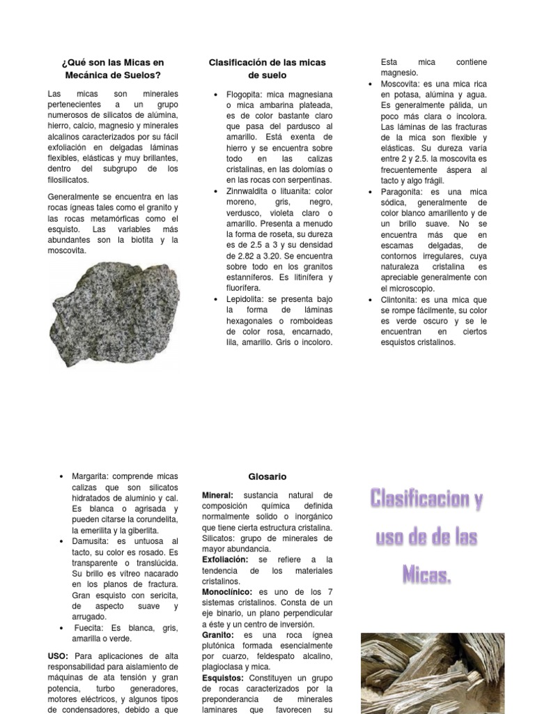 Tripticos de Las Micas | PDF | Minerales | Mineralogía