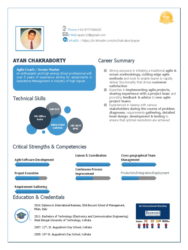 Ayan CV | PDF | Agile Software Development | Scrum (Software Development)