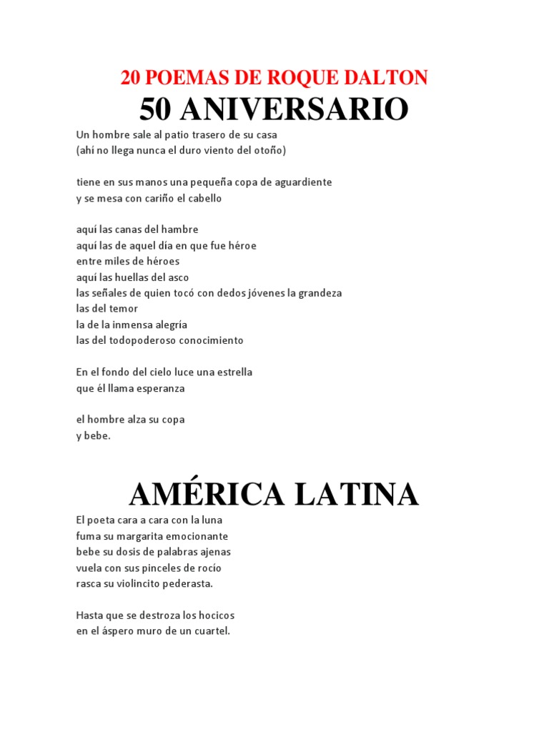 Poemas de amor y patria de Roque Dalton | PDF | Naturaleza