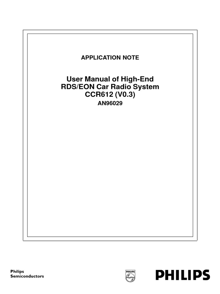User Manual of High-End RDS/EON Car Radio System CCR612 (V0.3) | PDF ...
