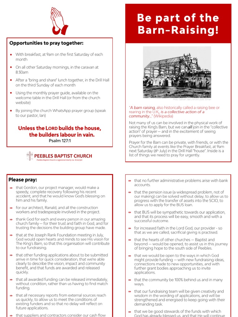 Barn Prayers Leaflet July 2019 | PDF