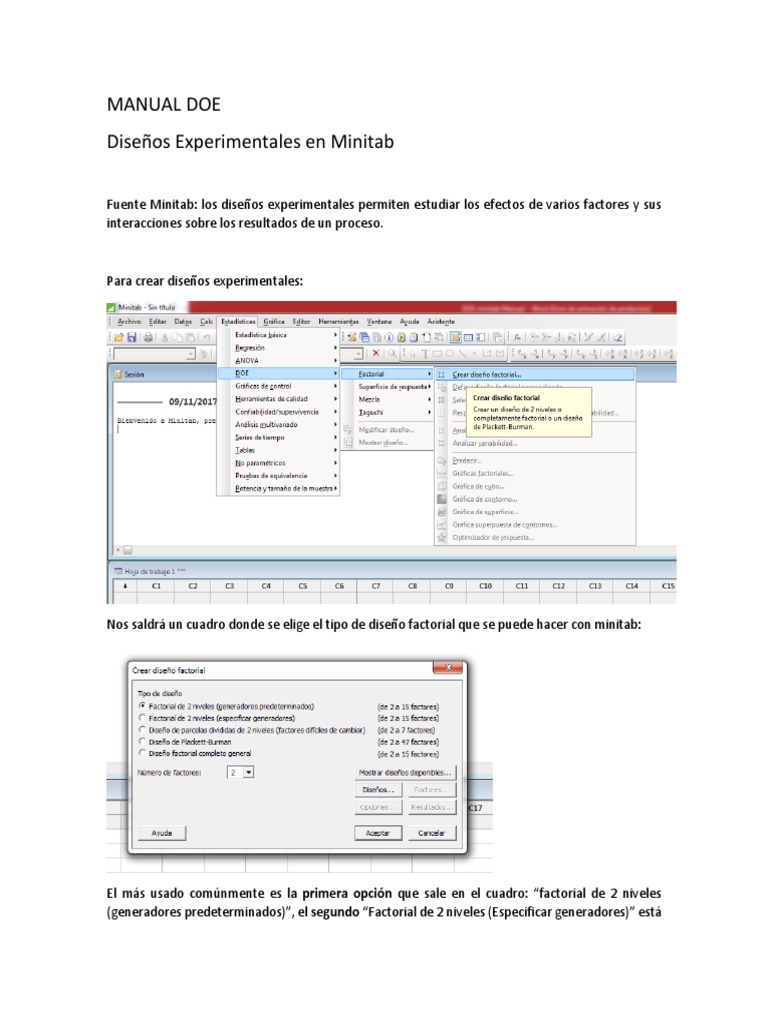 DOE Minitab Manual | PDF