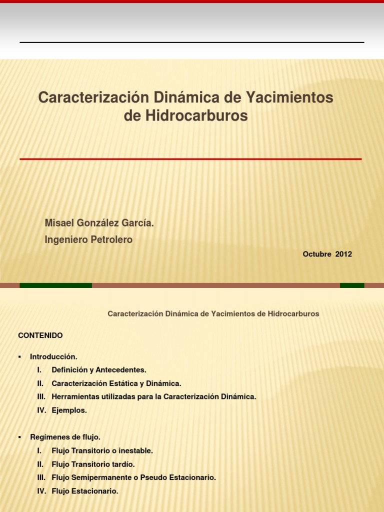 Caracterizacion Dinamica de Yacimientos PDF | PDF | Permeabilidad (Ciencias de la Tierra) | Gases