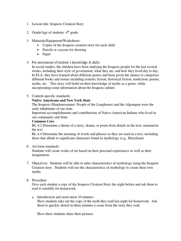 Iroquois Origin Story