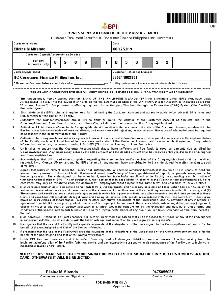 Auto Debit Arrangement - 20190628 - 174248 PDF | PDF | Debit Card ...
