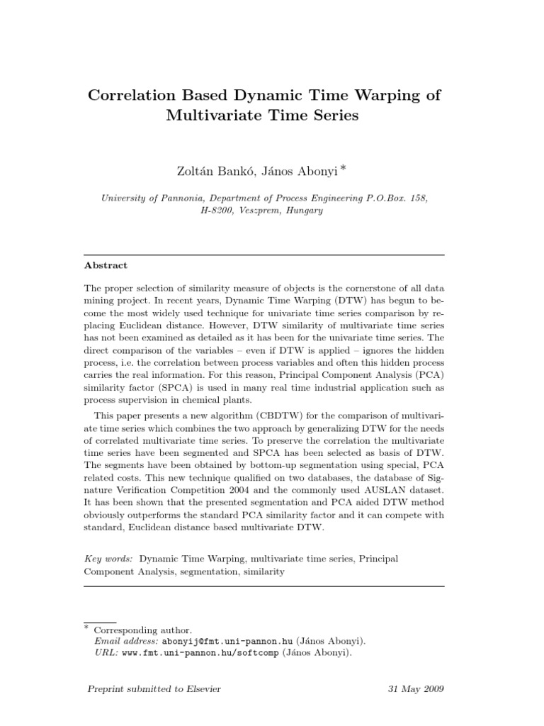 Correlation Based Dynamic Time Warping of Multivariate Time Series ...