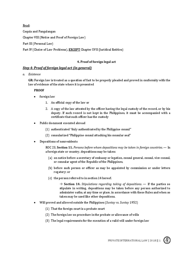 Step 4: Proof of Foreign Legal Act (In General) | PDF | U.S. State ...