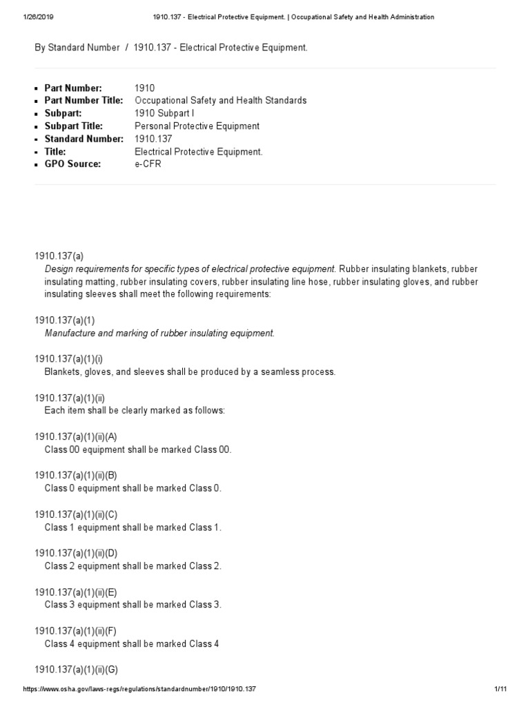 Part Number: Part Number Title: Subpart: Subpart Title: Standard Number ...