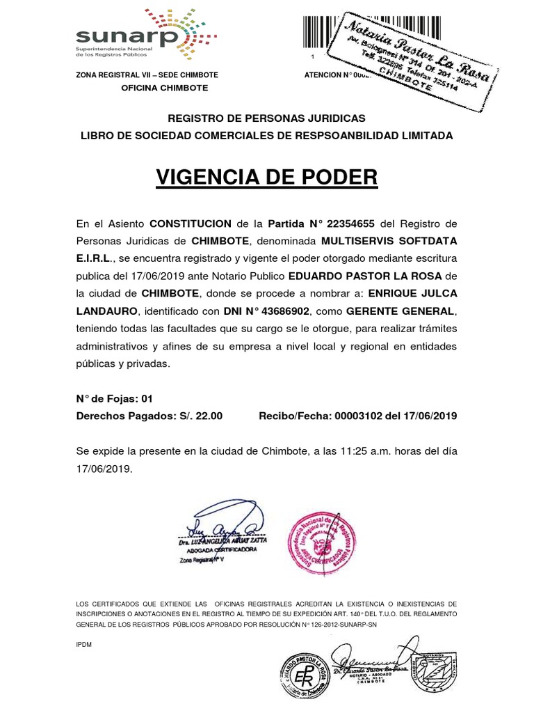Vigencia de Poder | PDF