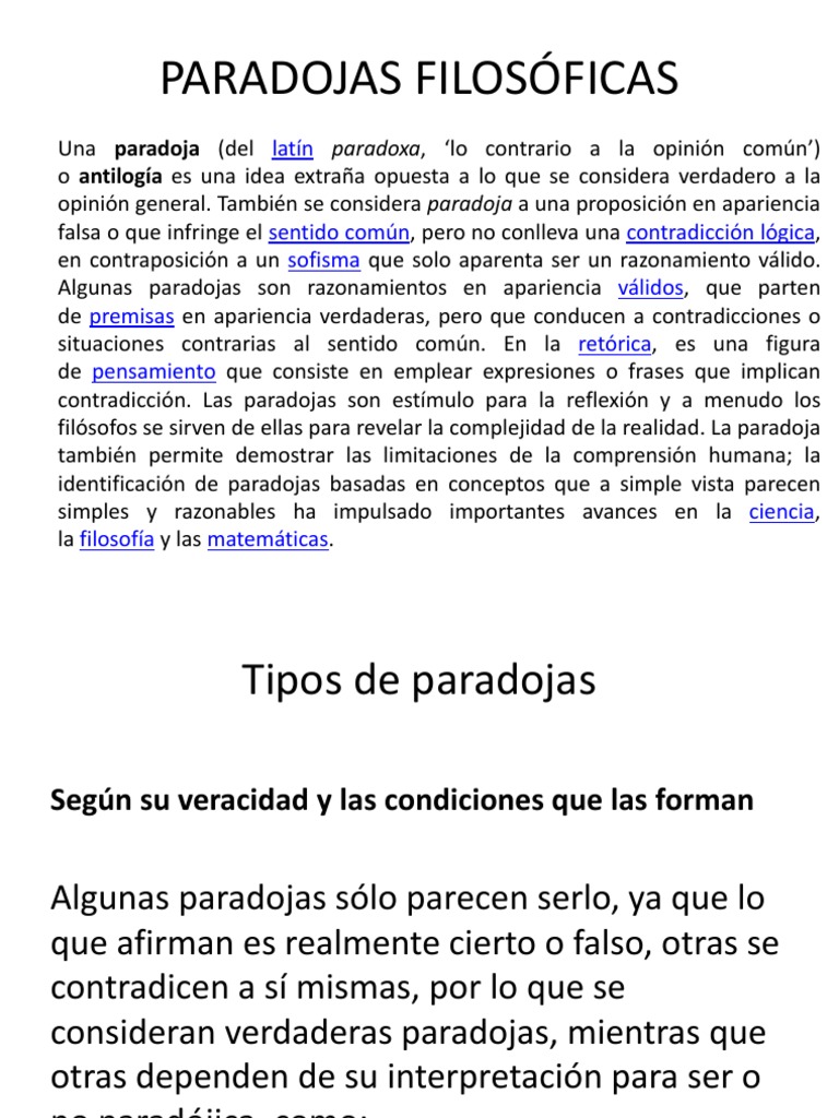 Paradojas Filosóficas | PDF | Paradoja | Metodología filosófica