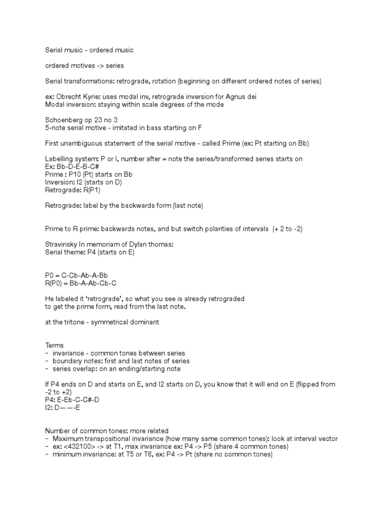 Analysis Serial Music | PDF | Classical Music | Musicology