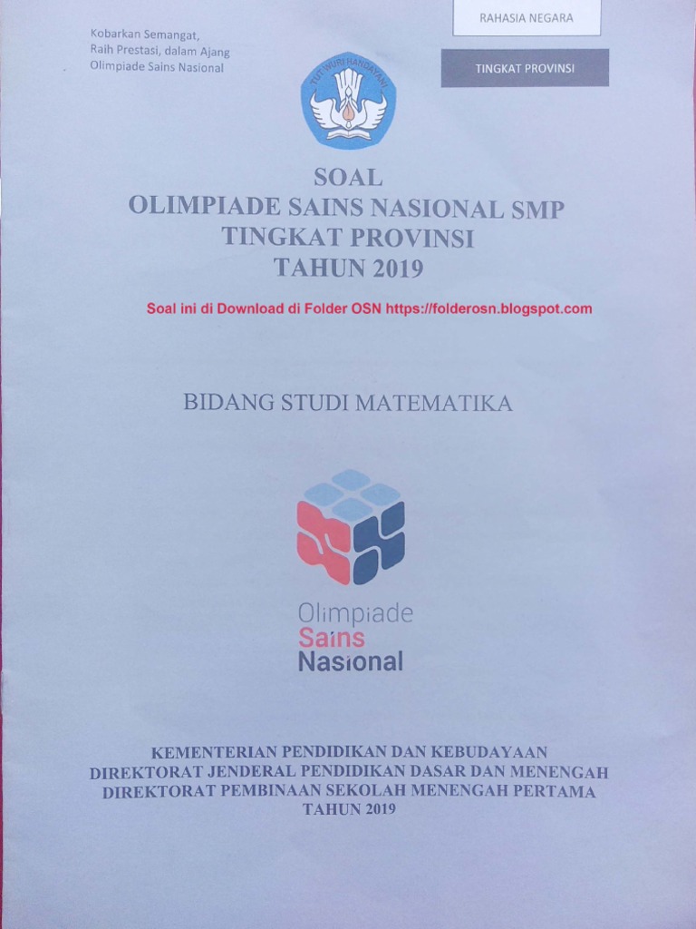 Soal OSP Matematika SMP 2019 FolderOSN | PDF