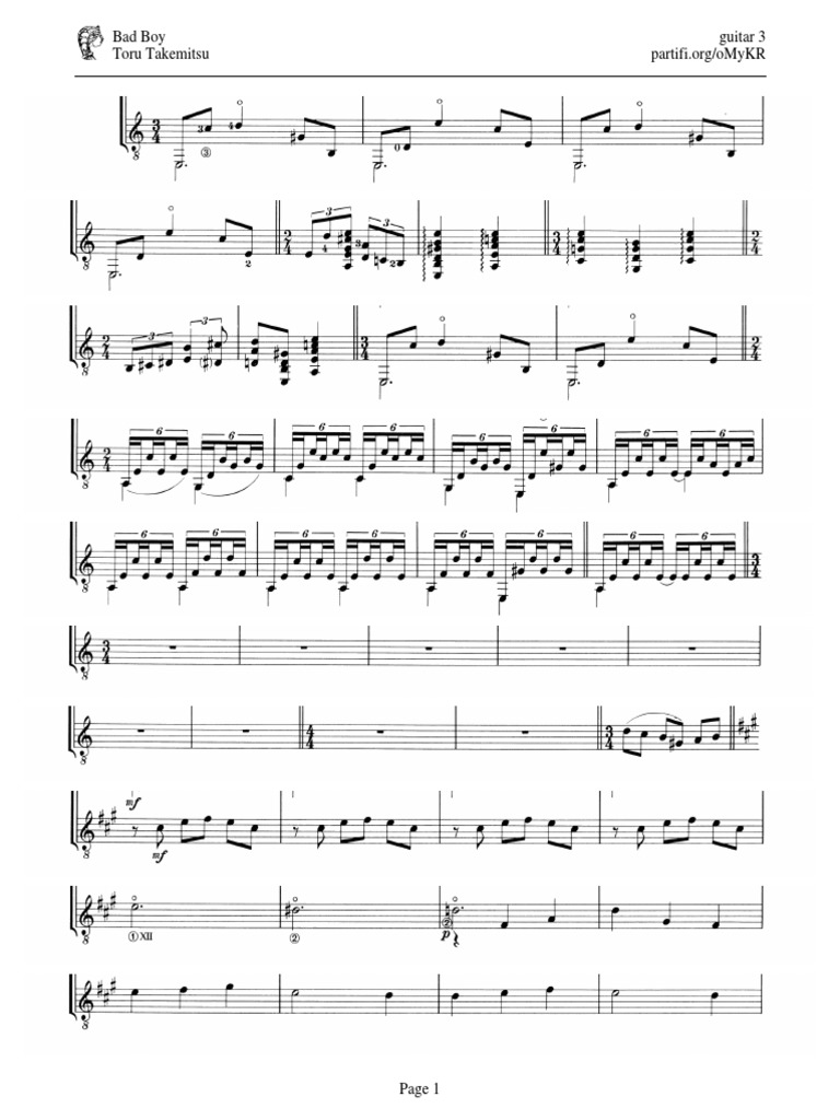 Bad Boy - Guitar 3 | PDF