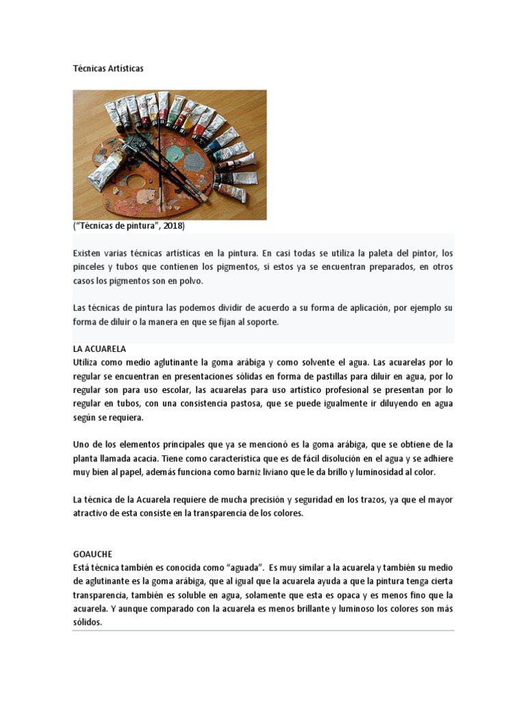 Técnicas Pictóricas | Descargar gratis PDF | Pintura al óleo | Artes ...