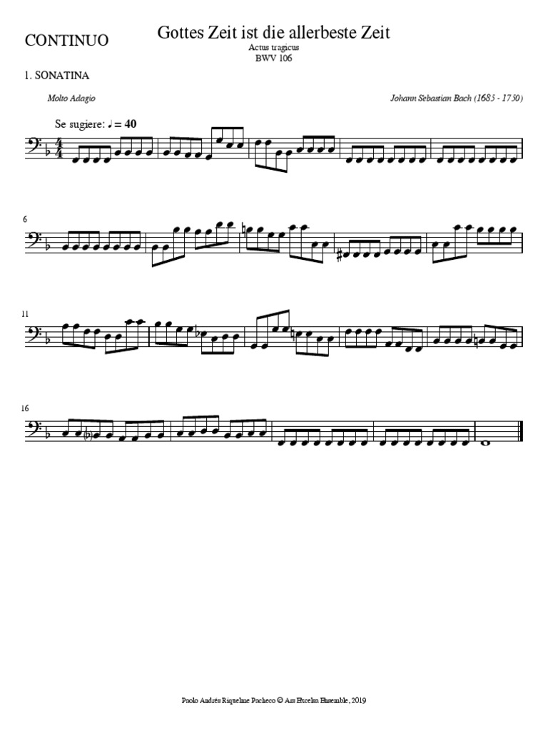 Sonatina - Continuo Cello | PDF